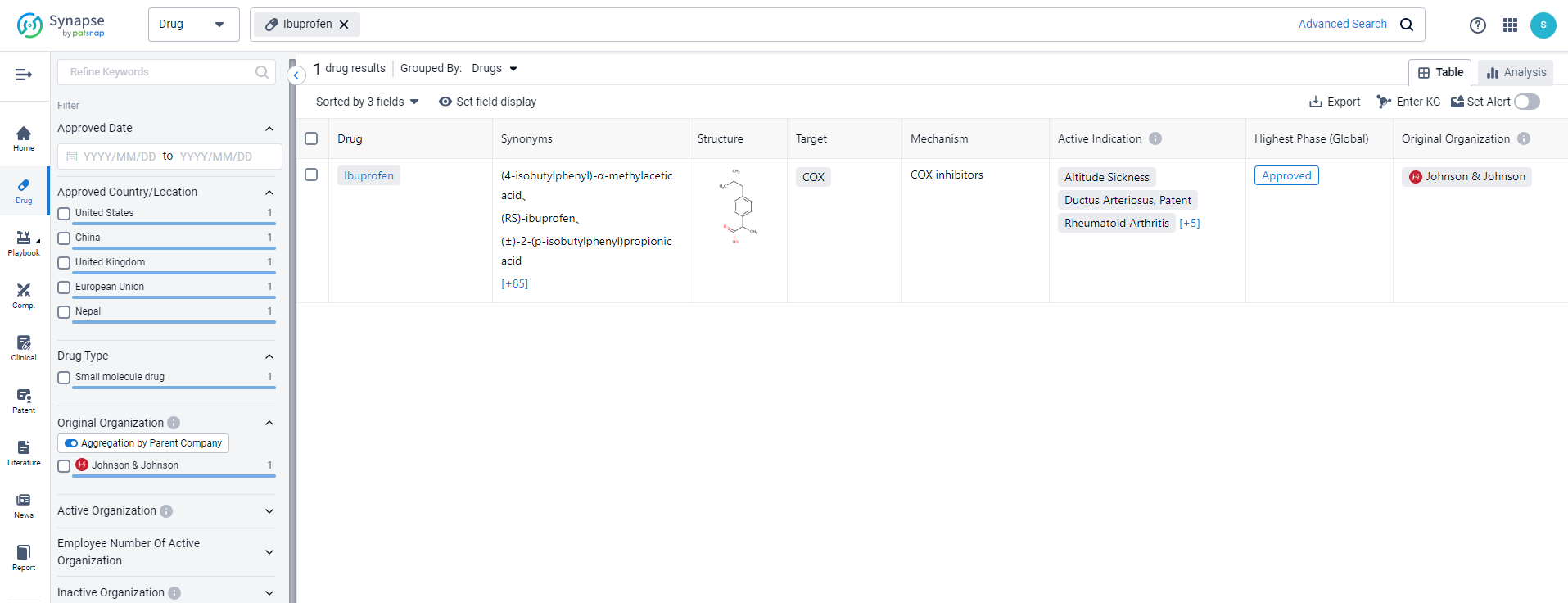 Conducting a Drug Search – Patsnap Help Center