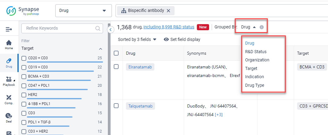 Synapse Drug Search - Grouping your results – Patsnap Help Center