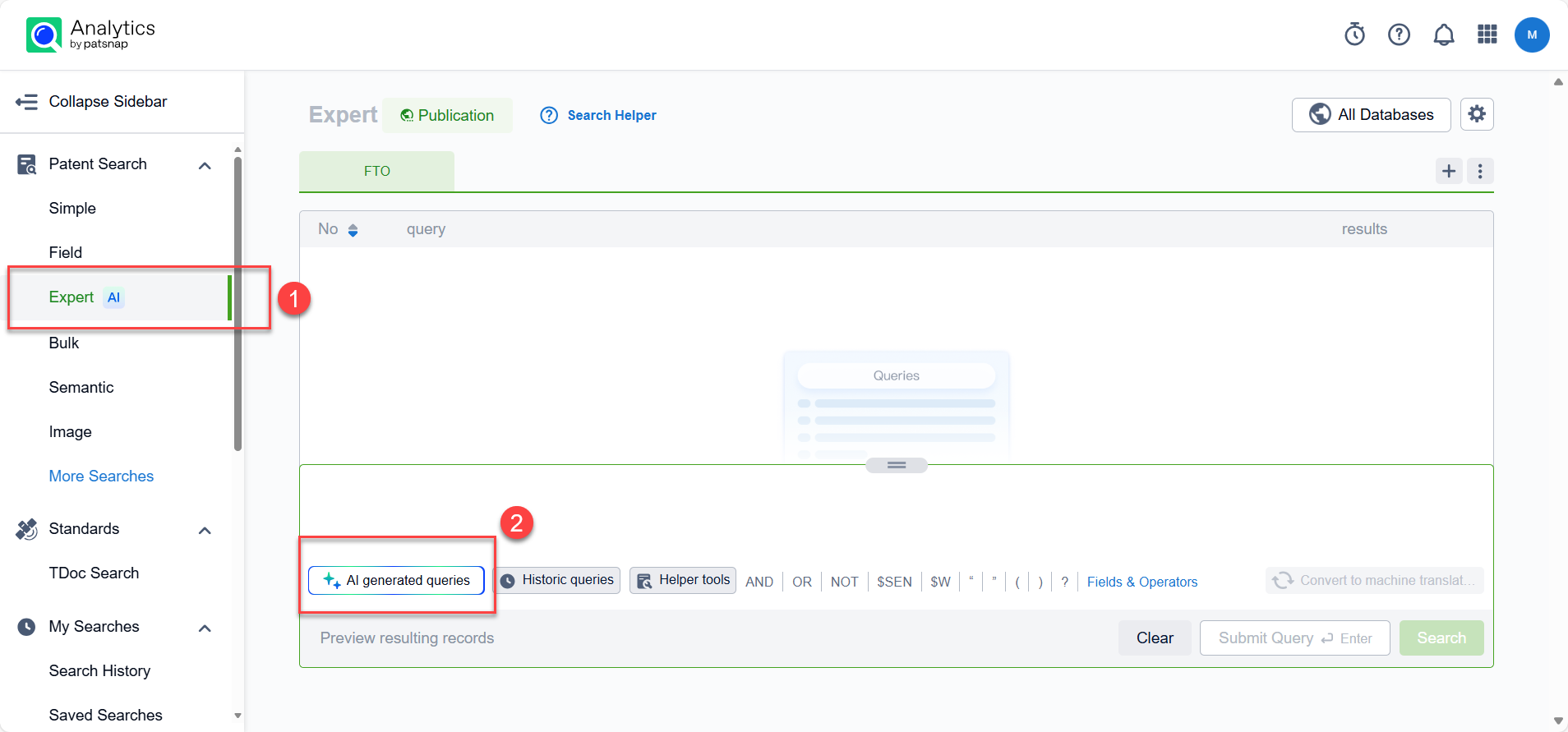 Freedom to Operate Search (FTO) – Patsnap Help Center