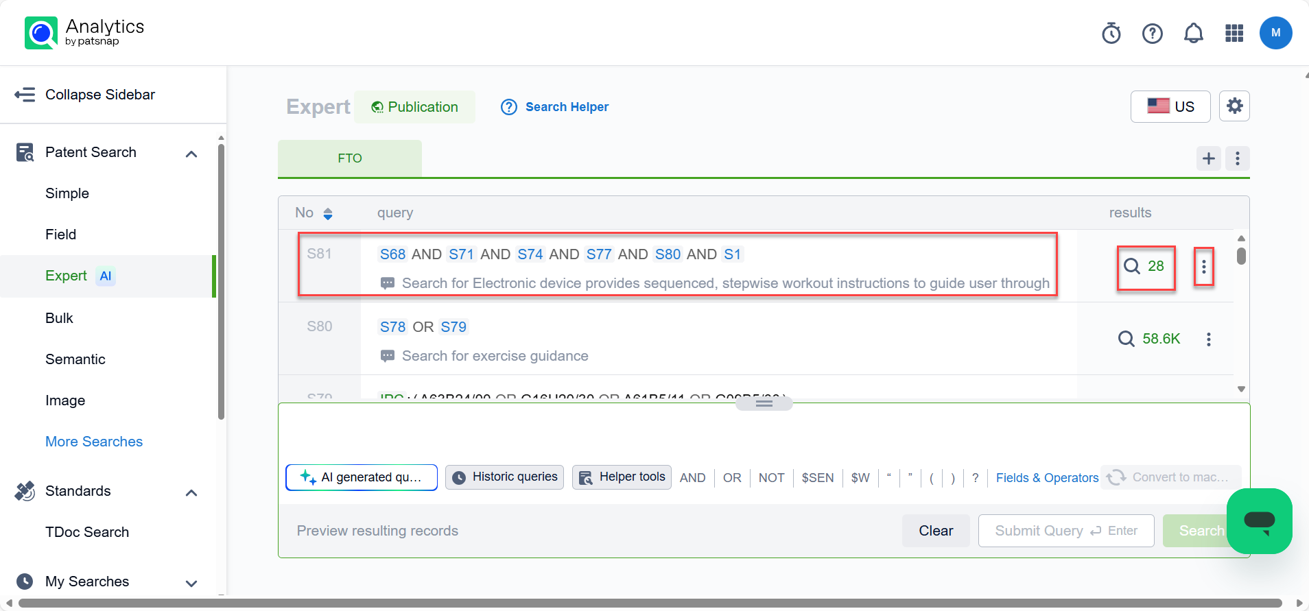 Freedom to Operate Search (FTO) – Patsnap Help Center